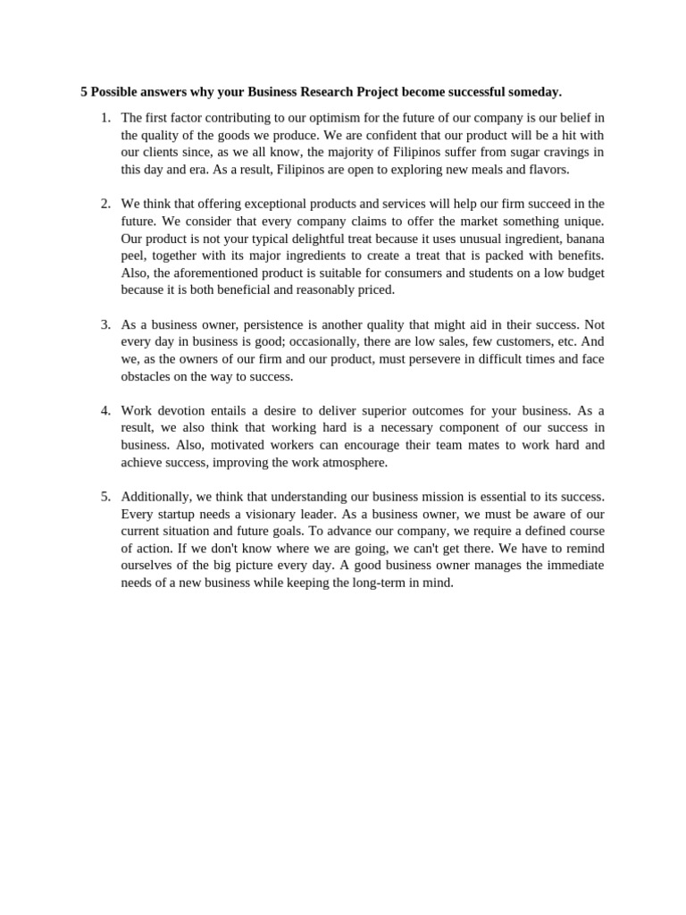 5 Possible Answers Why Your Business Research Project Become Successful ...