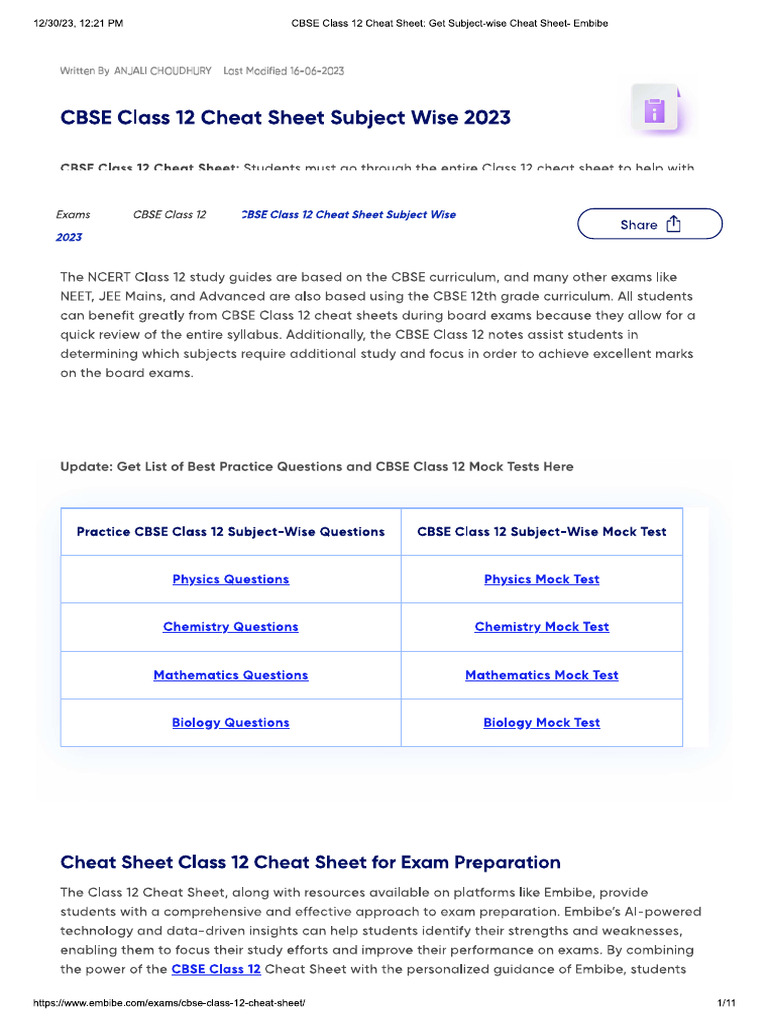Cheat Sheet | PDF