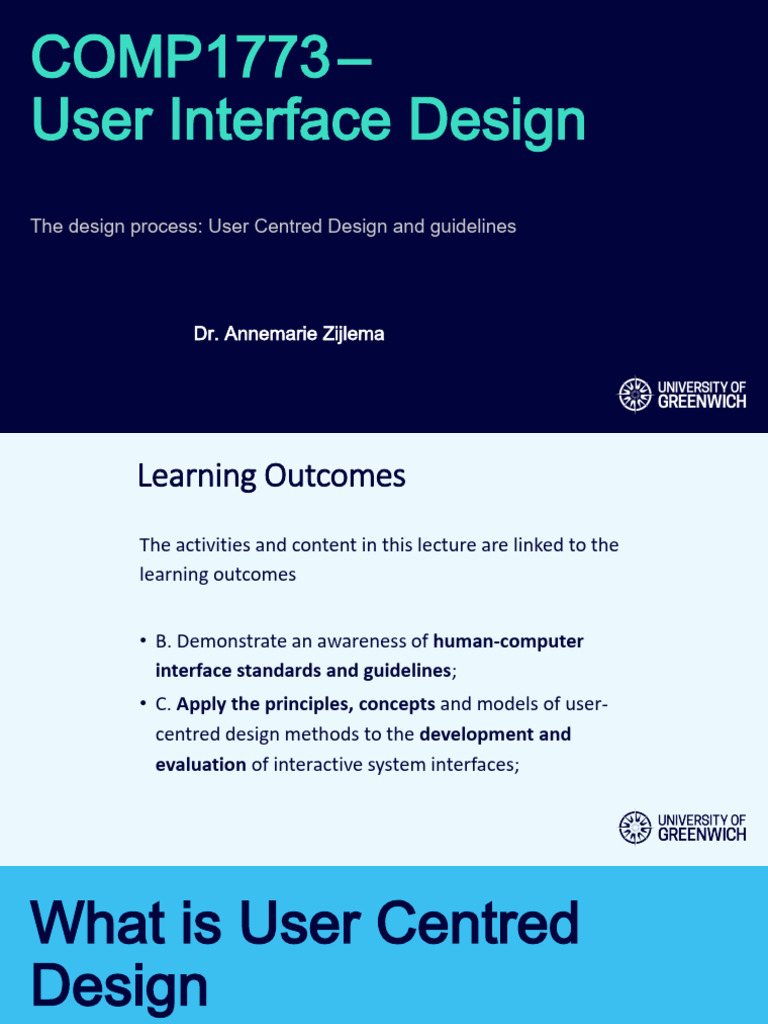 COMP1773 - L2 - User Centred Design - 2022-2023 | PDF | Usability | User Interface Design