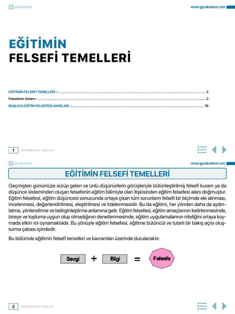 Egitimin Felsefi Temelleri | PDF