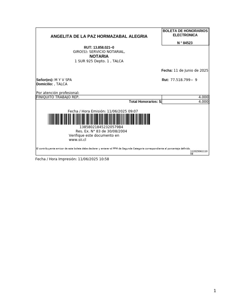 Tmbcot - Consultaboletapdf M y V Spa | PDF