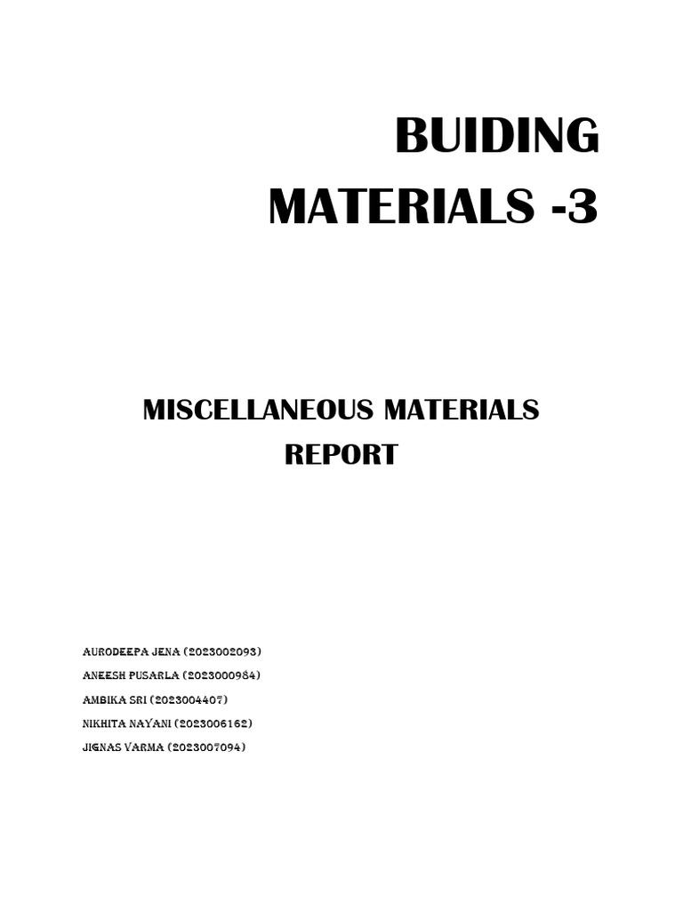 Miscellanous Material Report Group - 5 | PDF | Asbestos | Road Surface