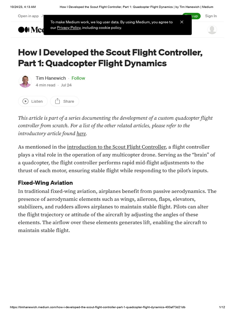 Quadcopter Pitch Control Dynamics | PDF | Flight | Quadcopter