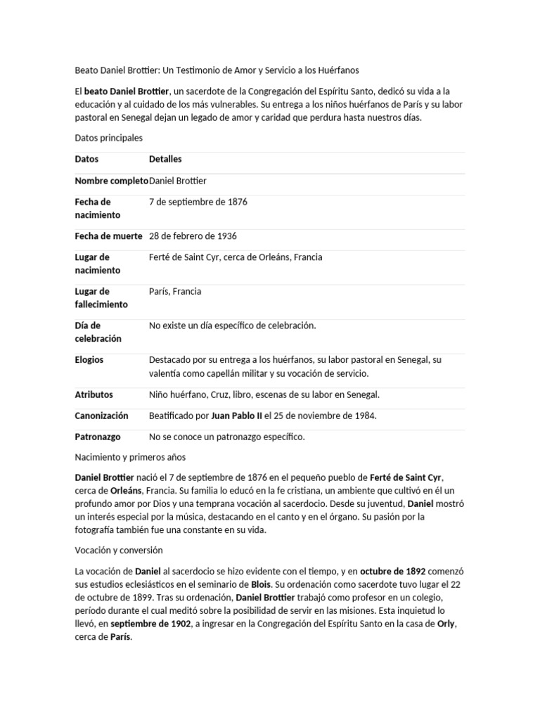 Beato Daniel Brottier 2 | PDF | Sacerdote | Seminario