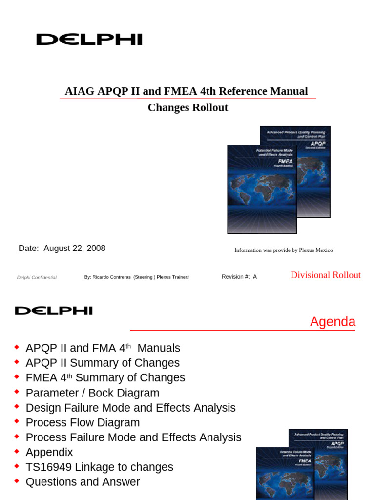 AIAG APQP and FMEA Reference Manual Rollout AIAG Rev B | PDF | Systems ...