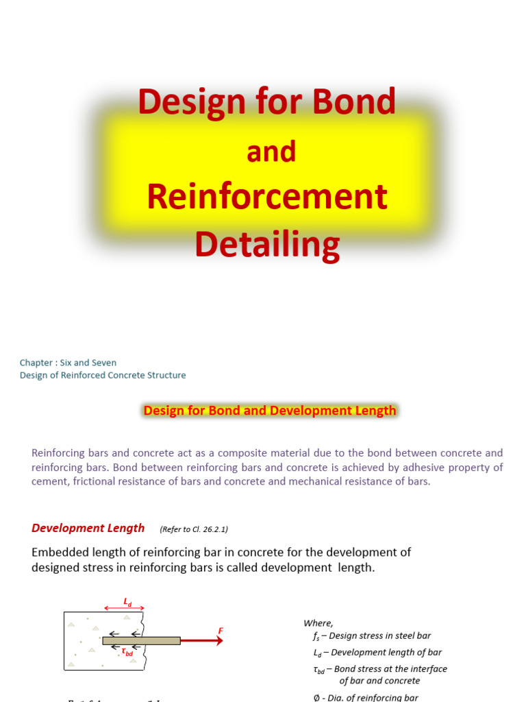 Reinforced Concrete Design: Bond & Detailing | PDF | Beam (Structure ...