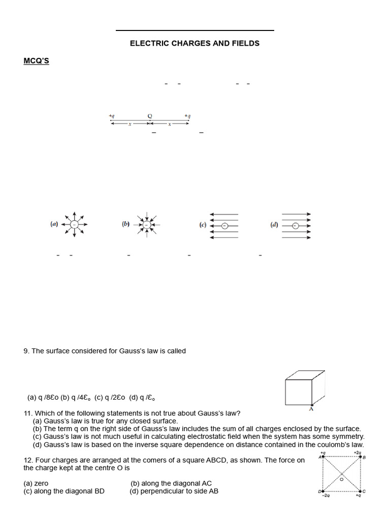 APS Phy, XII Asgn - Electric Charges and Fields | PDF | Electric Field | Electric Charge