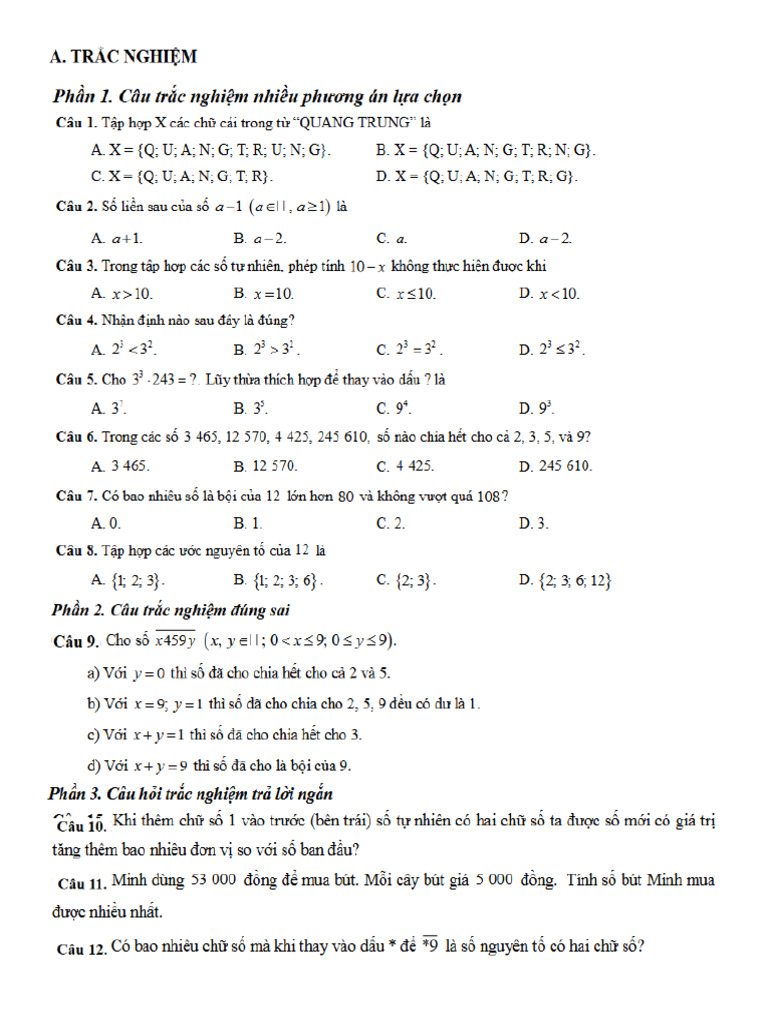 Đề Ktra 2907 | PDF