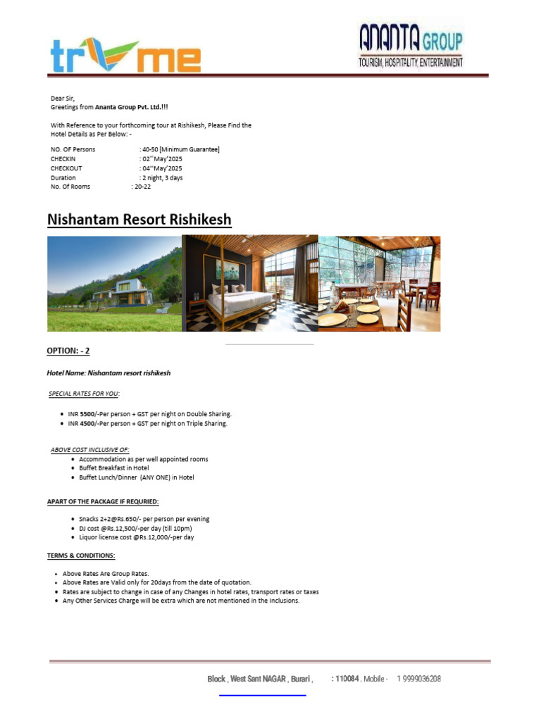 Nishantam Resort Rishikesh | PDF | Government Finances | Payments