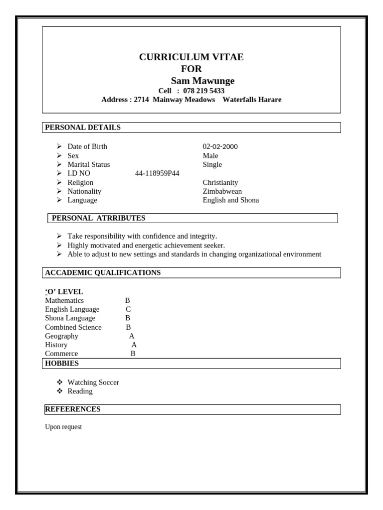 CV of Sam Mawunge | PDF