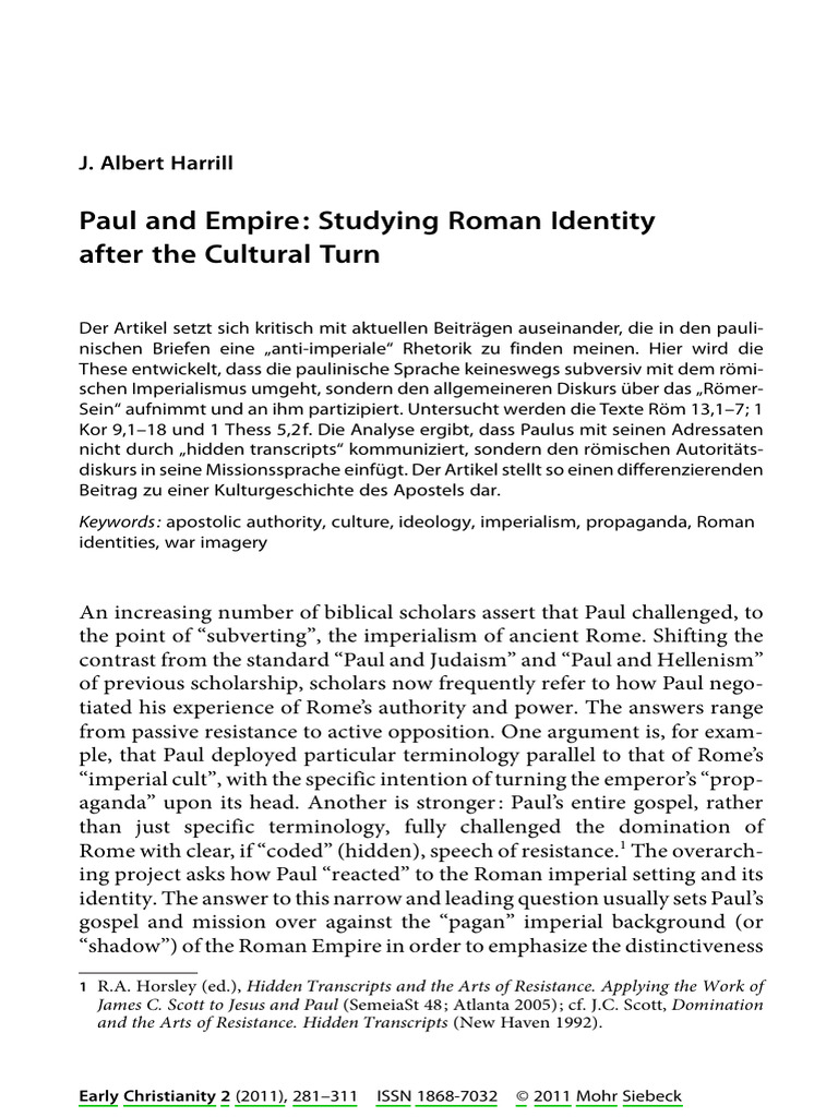 Paul and Empire Studying Roman Identity | PDF | Paul The Apostle ...