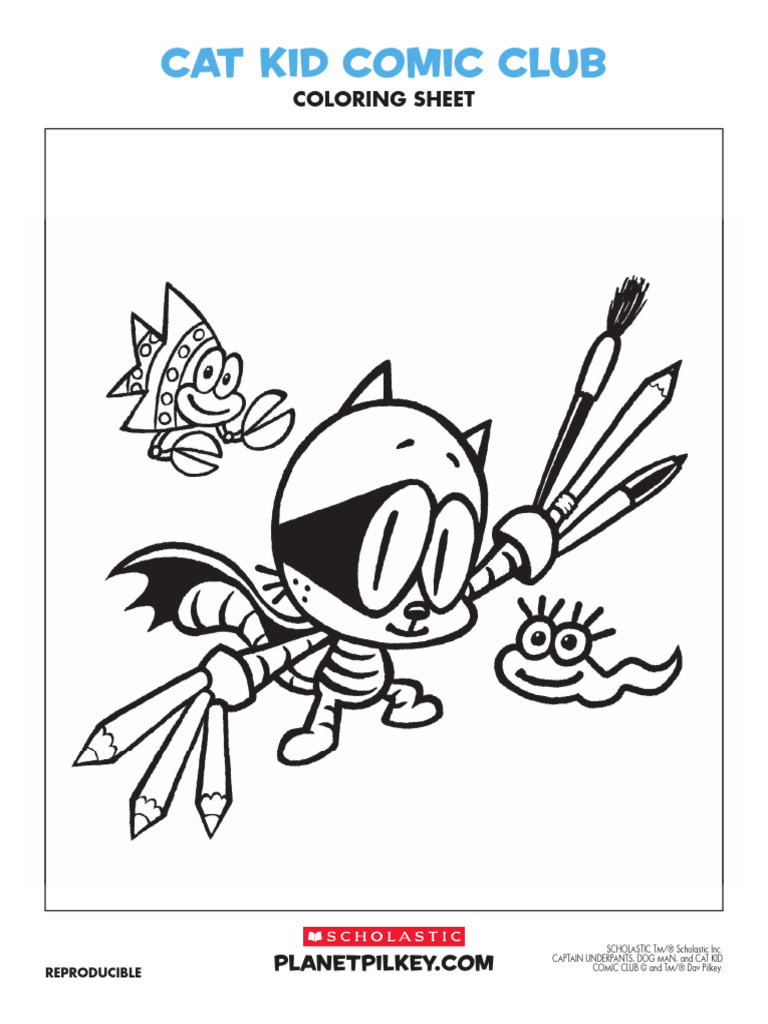 Cat Kid Comic Club Coloring Sheet | PDF