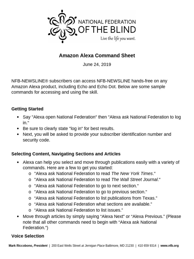 Amazon Alexa Command Sheet For Convention 2019 MK | PDF | Amazon Echo | Home Automation
