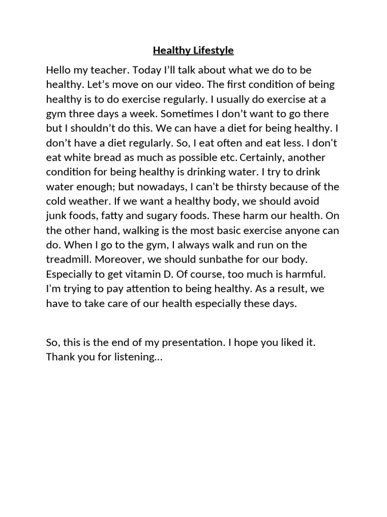 Healthy Lifestyle | PDF