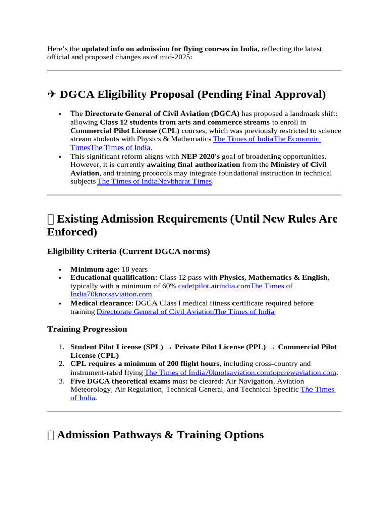 Flying School Admission Rules 2025 | PDF | University And College Admission