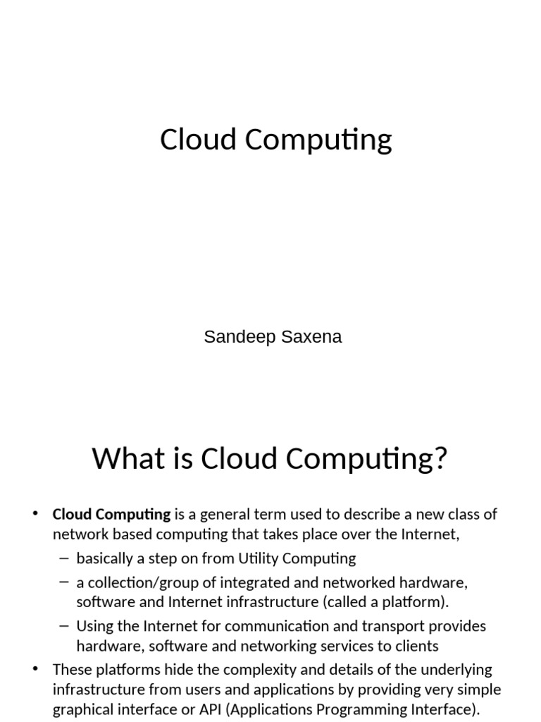 Dr. Sandeep Saxena - Cloud Computing | PDF | Virtual Machine | Virtualization