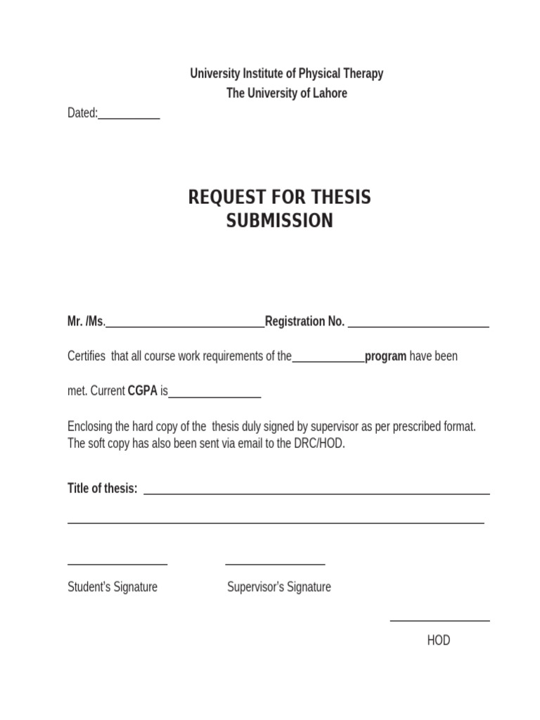 Thesis Request Form, PG Defense UIPT UOL | PDF | Thesis | Educational Stages