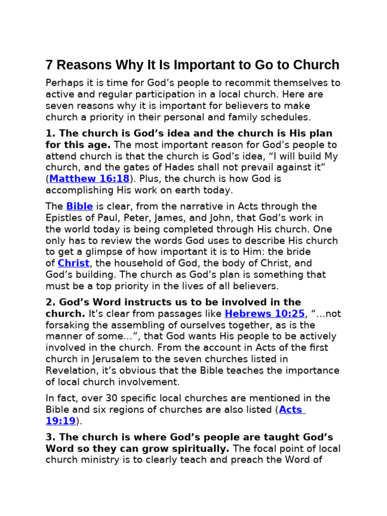 Importance of Church Attendance | PDF | Spiritual Gift | Disciple ...