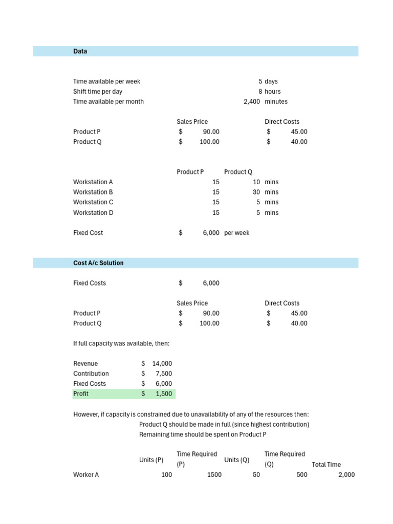 Throughput Accounting Analysis | PDF | Profit (Economics) | Business ...