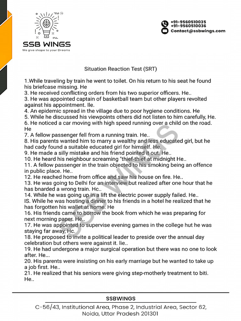 Ssbwings SRT | PDF
