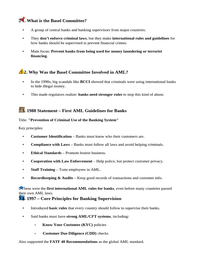 Basel Committee Summary | PDF | Business | Financial Regulation