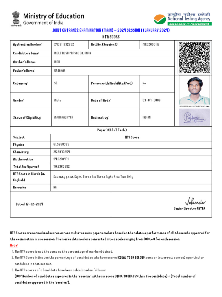 Jee Result | PDF