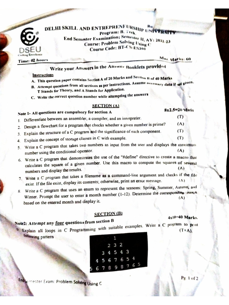 Semester1 2 PYQ | PDF