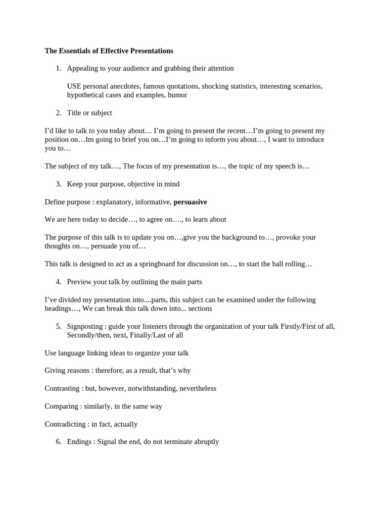 The Essentials of Effective Presentations | PDF | Cognition