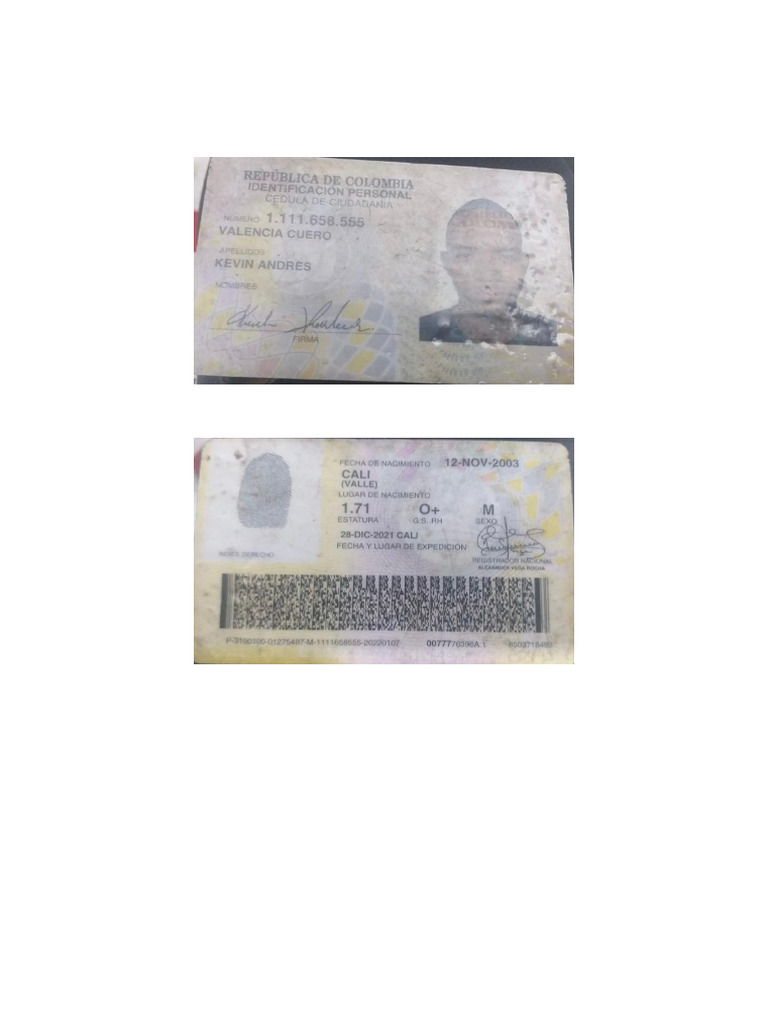 Cedula Andres Valencia | PDF