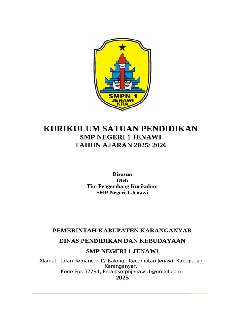 Contoh Cover KSP SMP 2025/2026 | PDF