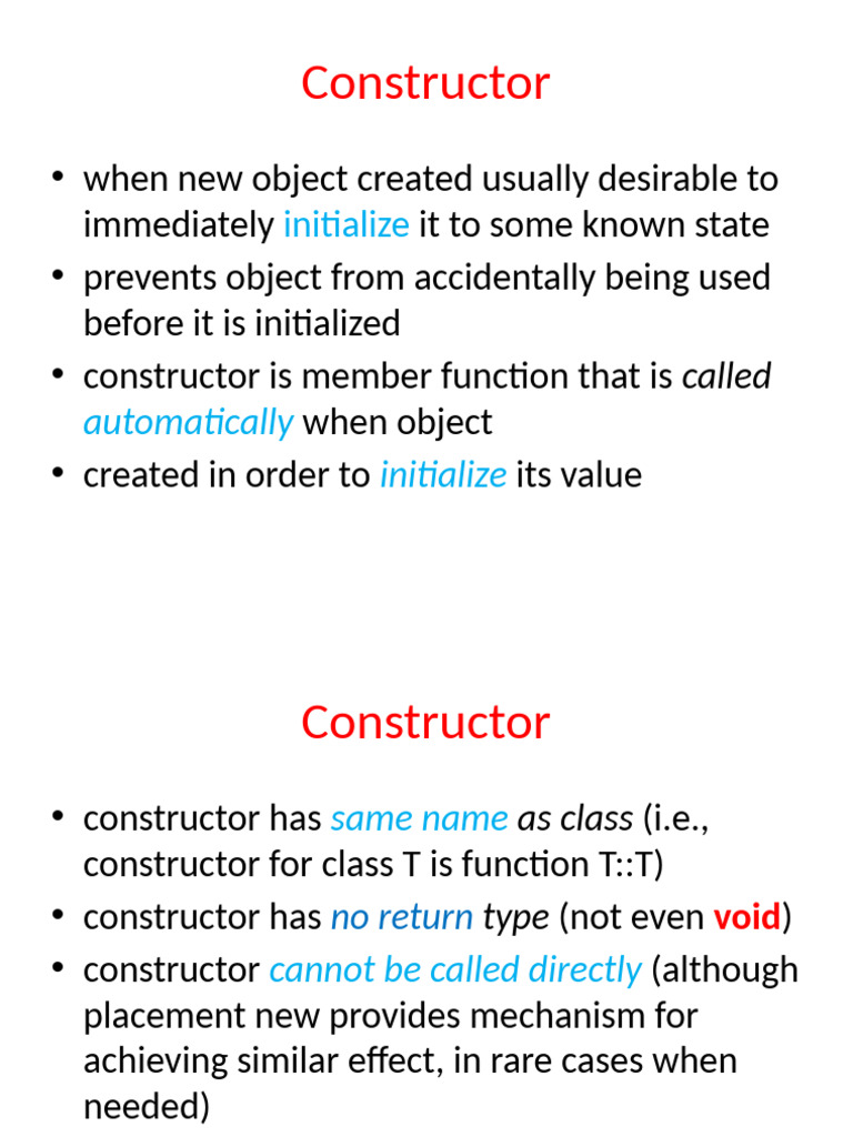 Lecture 1 Constructor | PDF