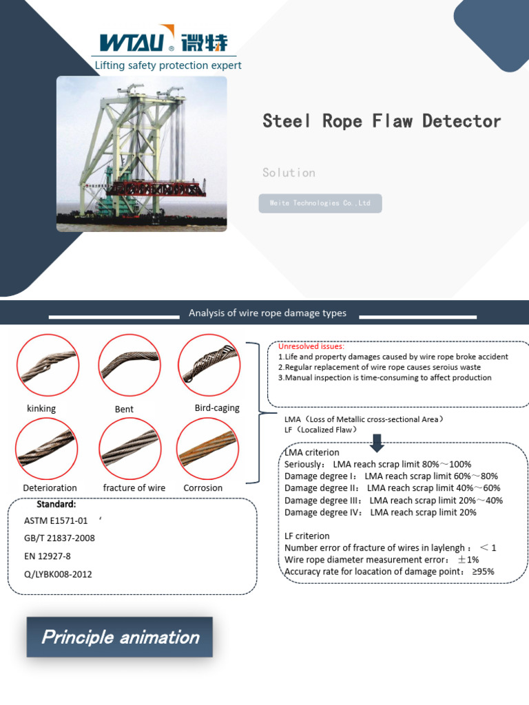 Steel Rope Flaw Detection Solutions | PDF | Rope | Crane (Machine)