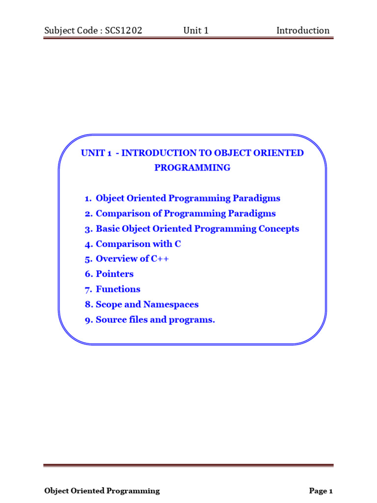 unit1_6 | PDF | Object Oriented Programming | Class (Computer Programming)