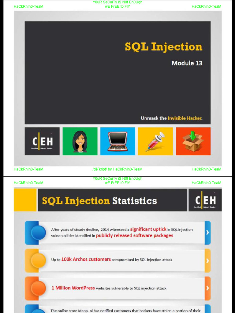 Cehv9 Module 13 SQL Injection | PDF