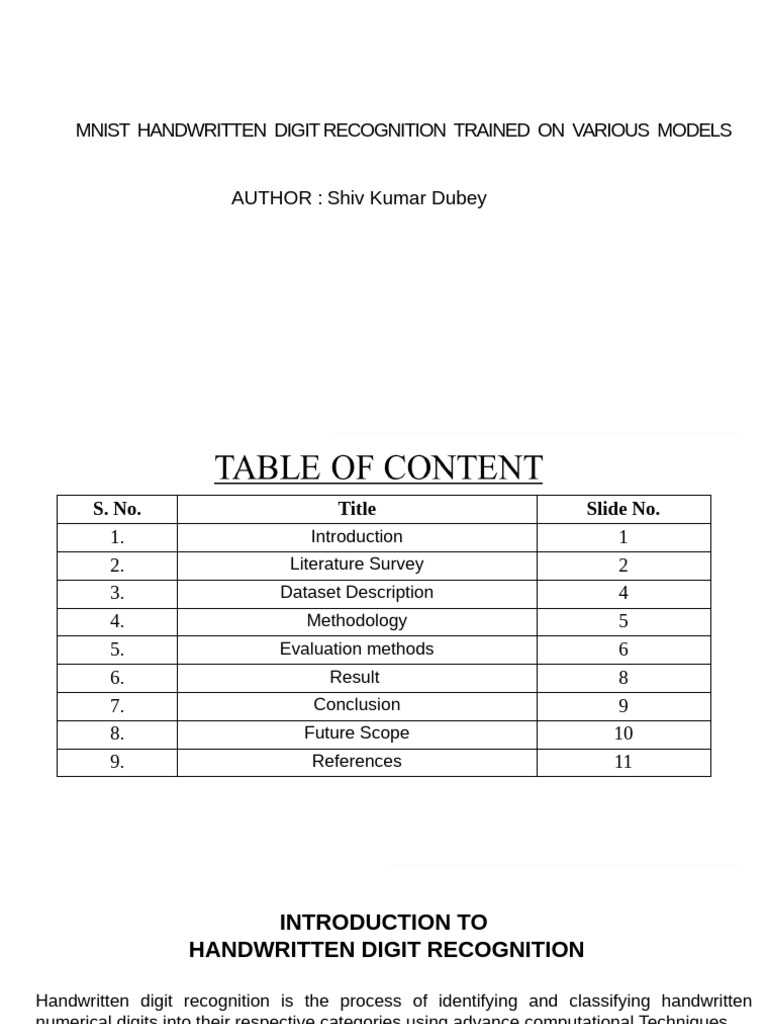 Hand Written Digit Recognition | PDF | Deep Learning | Machine Learning