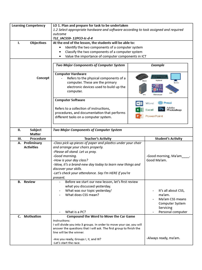 CSS-Components of Computer System LP.finaL | PDF | Computer Hardware | Computing