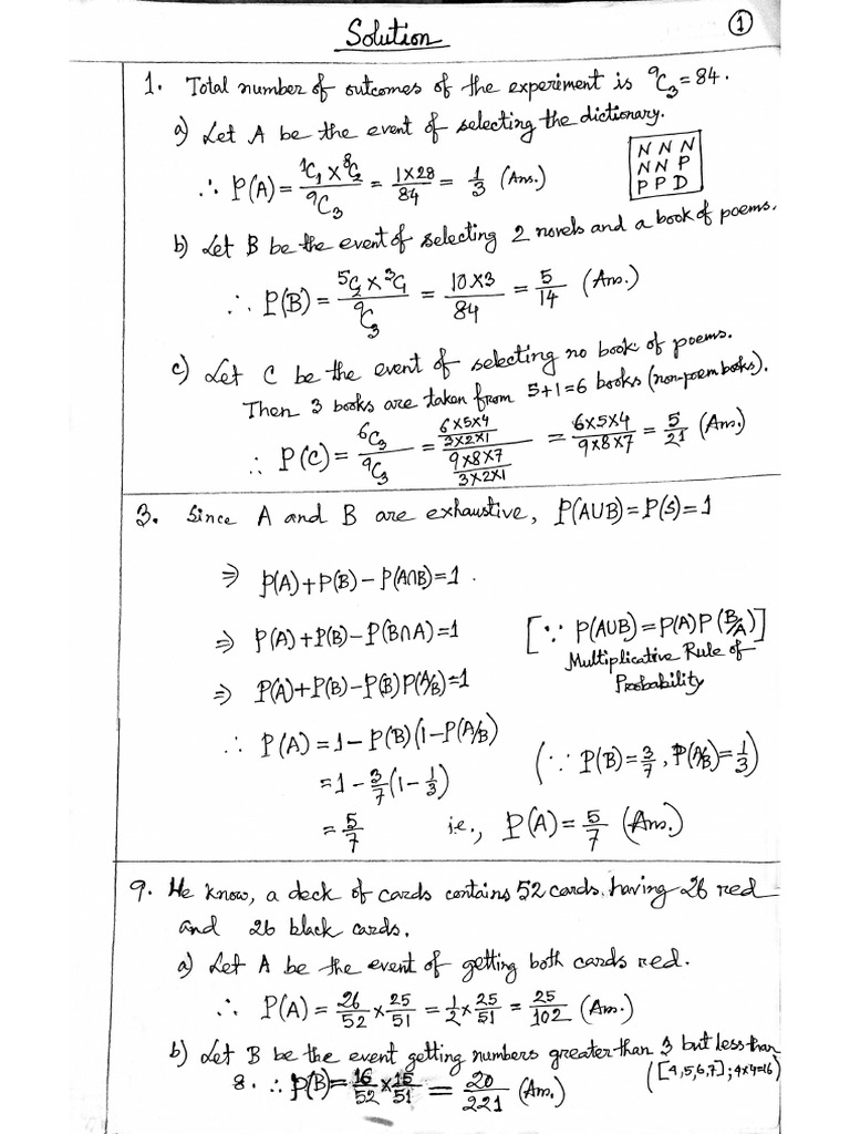 Solution (Probability Theory) | PDF