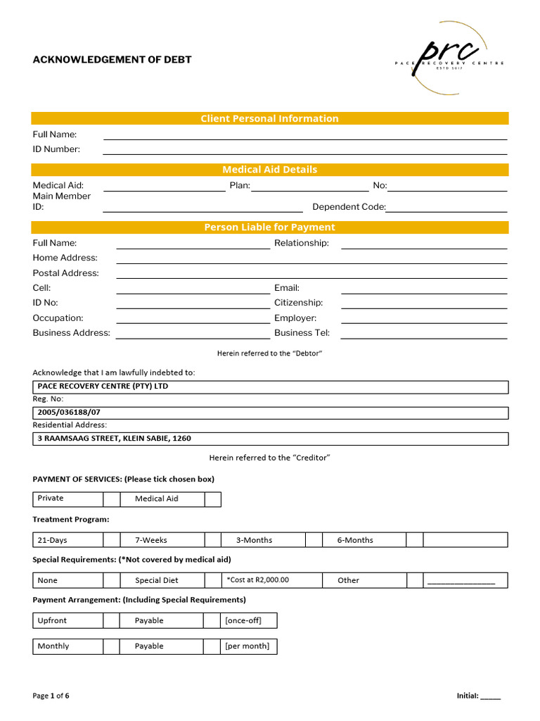 Acknowledgement of Debt-4 | PDF | Credit Card | Hospital