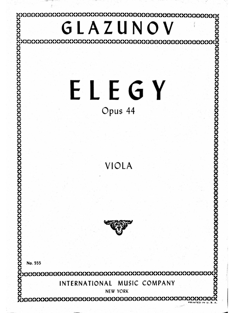 Glasunov Elegy - Viola Sheet | PDF