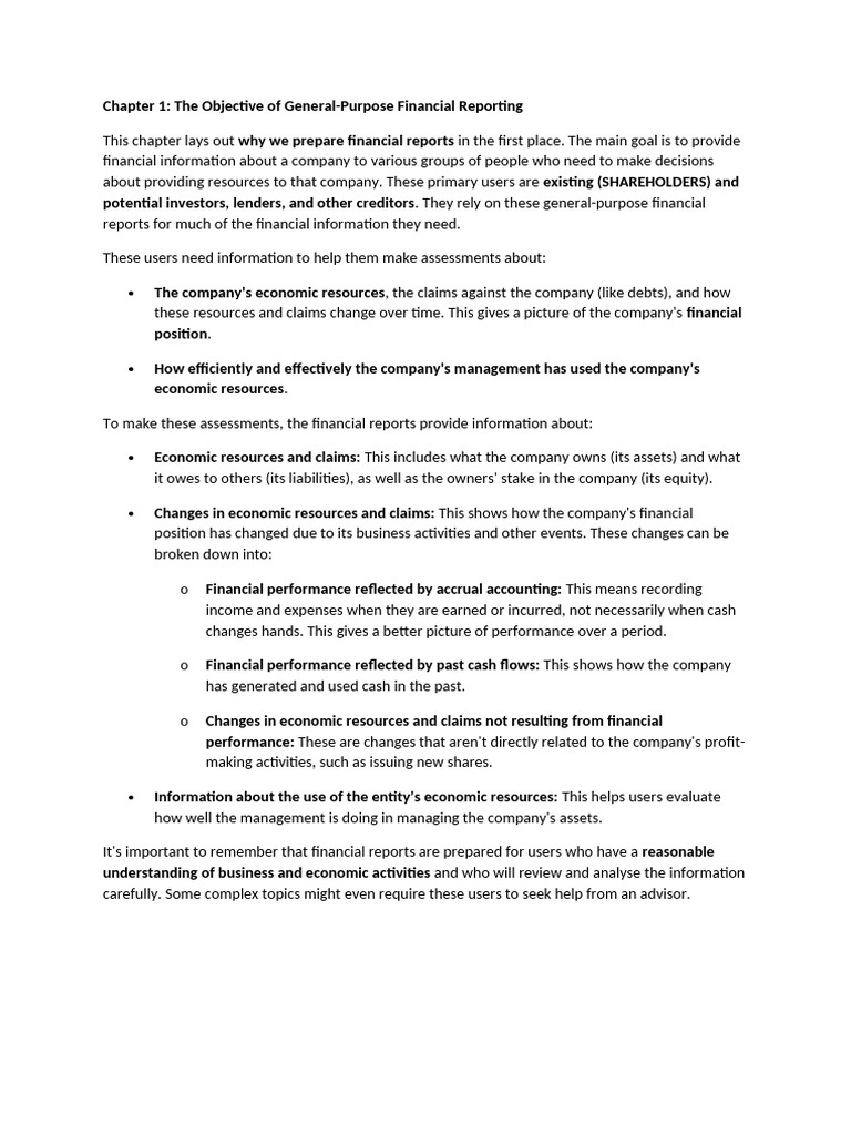 Objectives of General-Purpose Financial Reporting | PDF | Equity ...