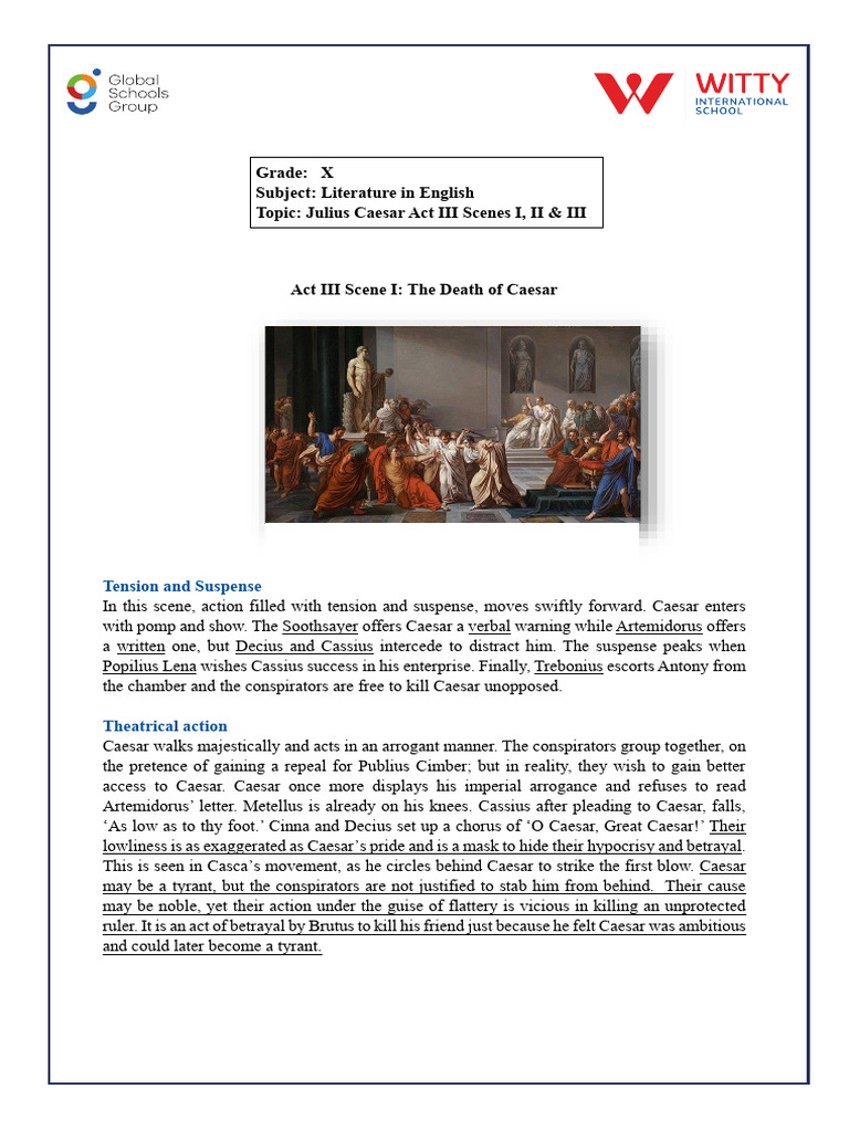 Analysis of Caesar's Assassination | PDF | Mark Antony | Julius Caesar