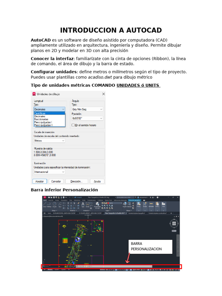 Introduccion A Autocad - Docx Daniel Martinez | PDF | Cad automático | Dibujo