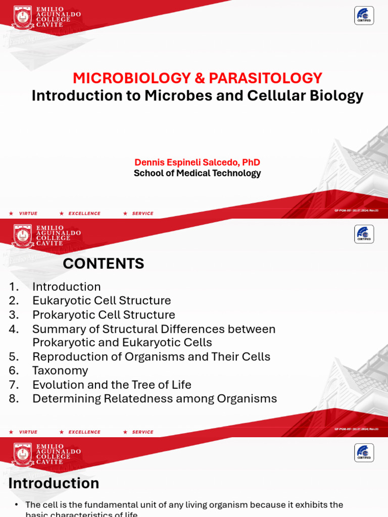 Introduction To Microbes and Cellular Biology 1 | PDF | Cell (Biology ...
