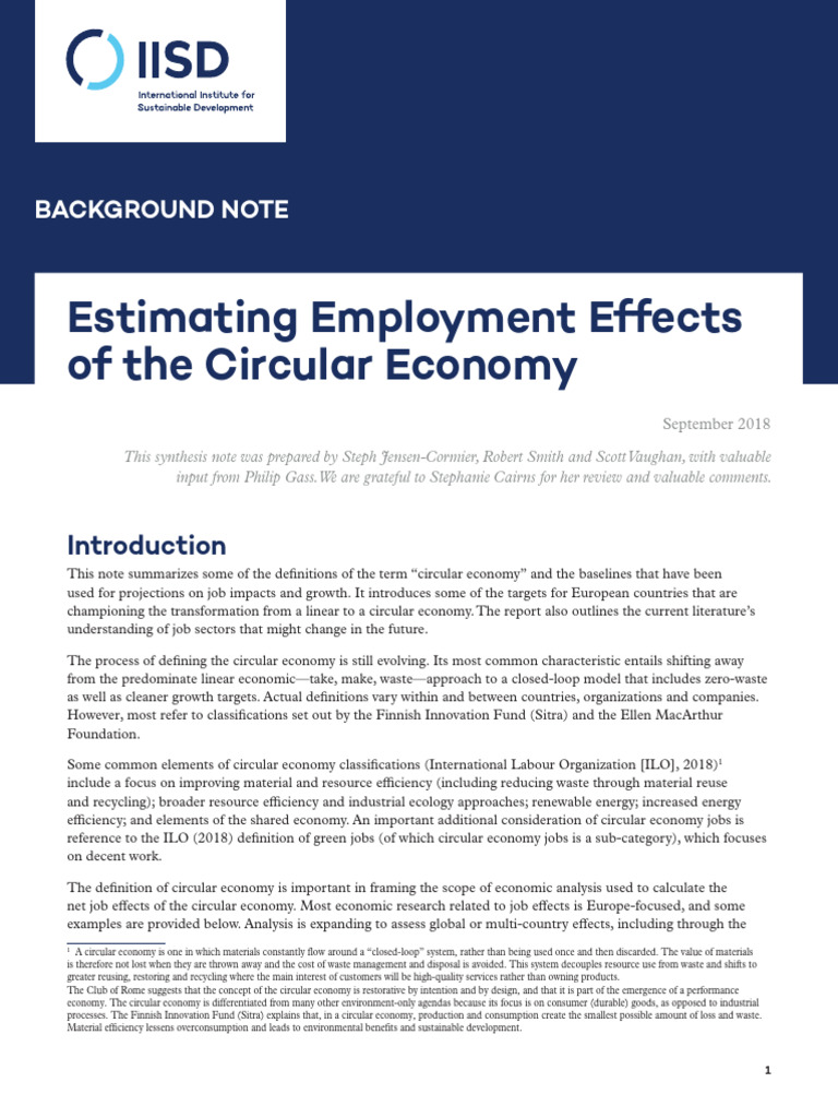 Circular Economy Job Impact Analysis | PDF | Sustainability ...