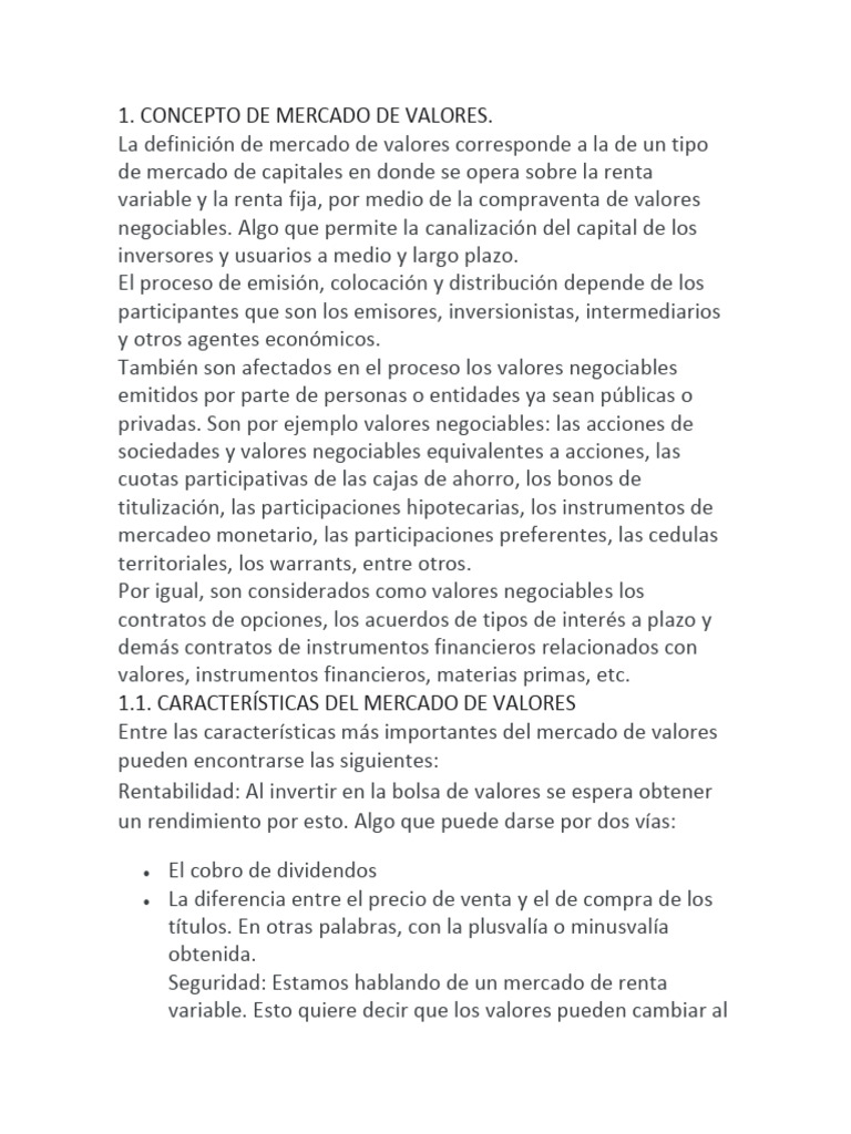 Valo 1 | PDF | Bolsa | Bolsa de Valores