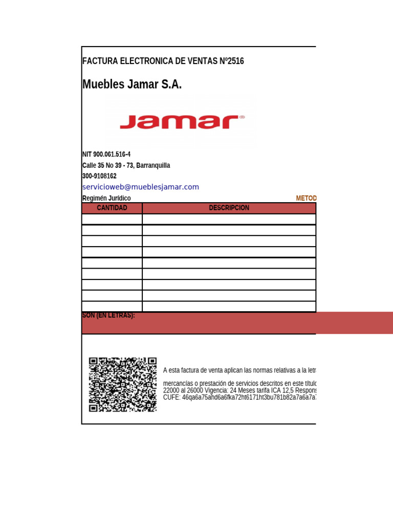 Factura de Jamar | PDF