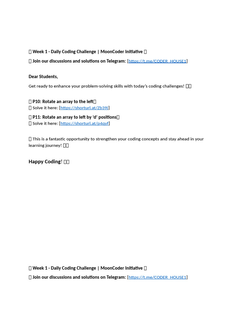 ? Daily Coding Challenge | PDF