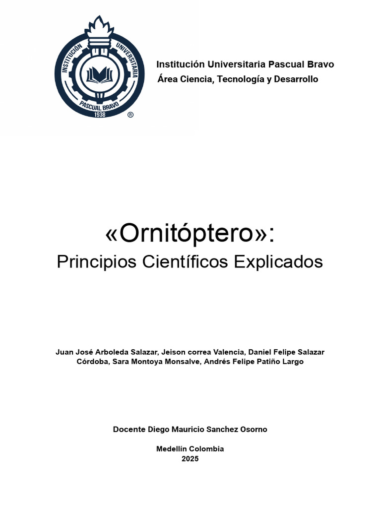 Principios Científicos del Ornitóptero | PDF | Levantar (Fuerza ...