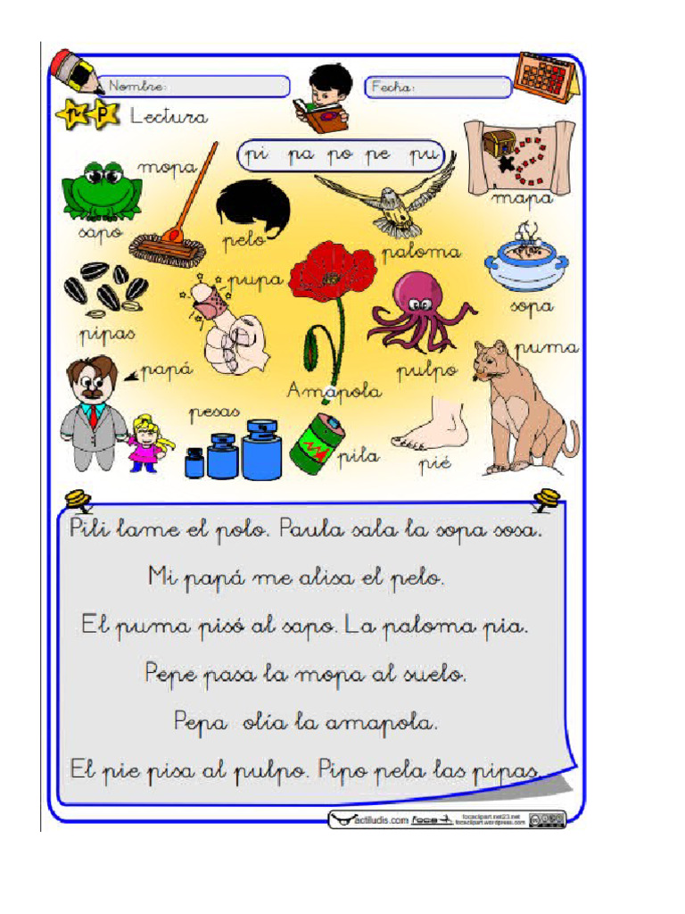 Lectura Letra P | PDF