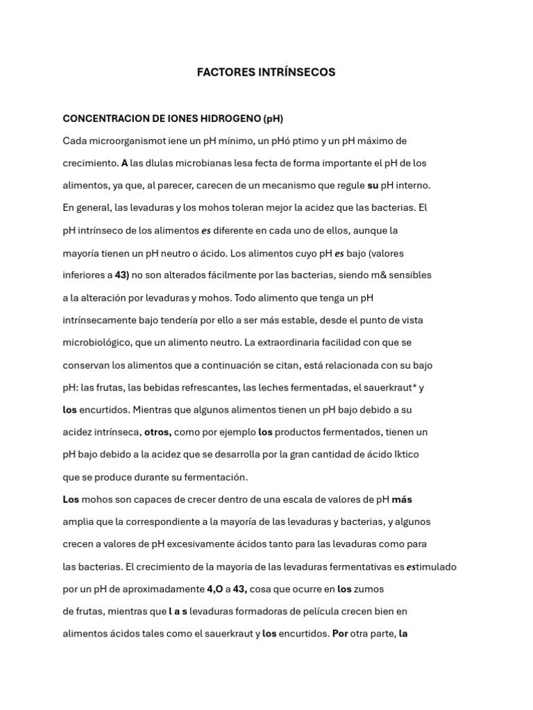 Factores Intrínsecos Capitulo Libro | PDF | Las bacterias | Agua